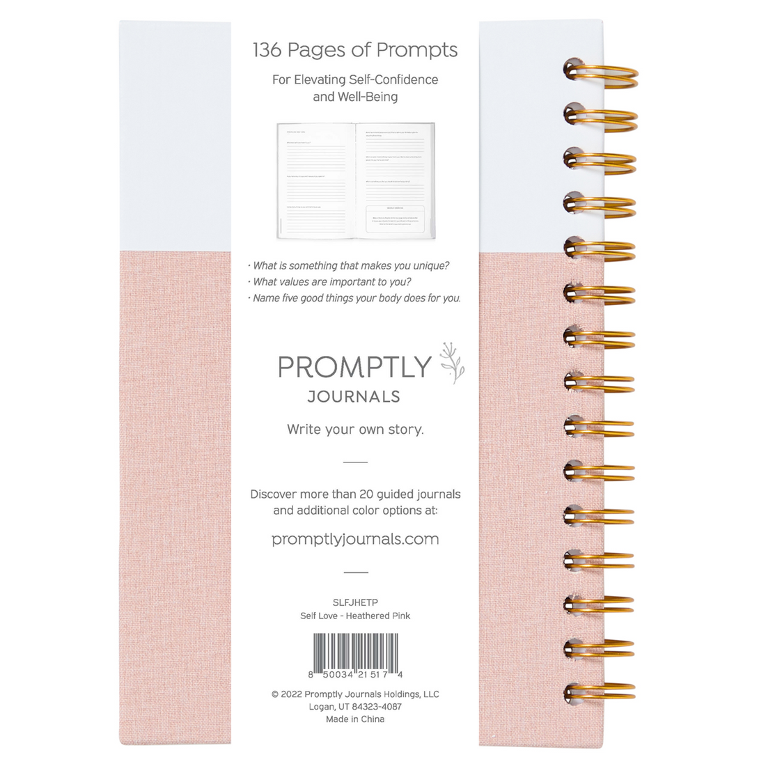Self-Love Journal -Heathered Pink – Promptly Journals